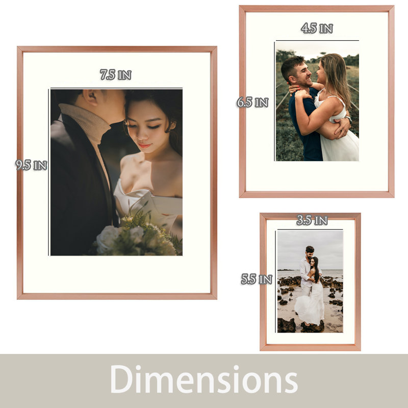Three Posts™ Luray 7 Piece Matte Metal Gallery Picture Frame with Real Glass Set & Reviews | Wayfair